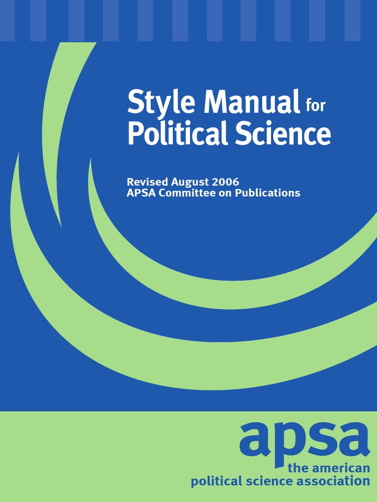 Apsa Style Manual 2006 | PDF