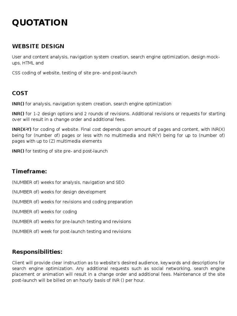 SEO & Web Design Quotation | PDF