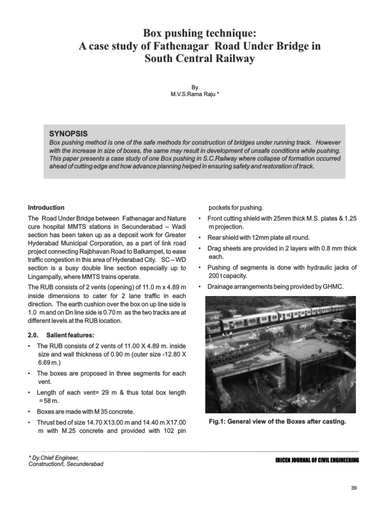 Box Pushing | PDF | Track (Rail Transport) | Civil Engineering