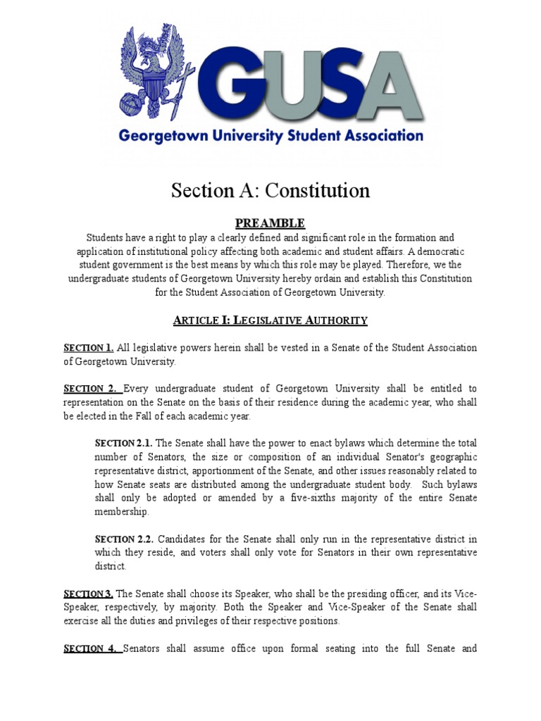 Section A: Constitution: Preamble | PDF | United States Senate ...