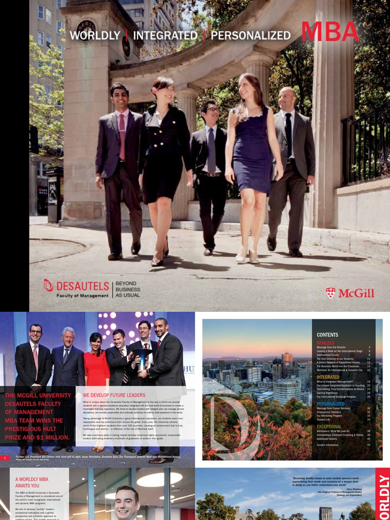2014 Mba Brochure - McGill University Canada | PDF | Montreal | Master ...