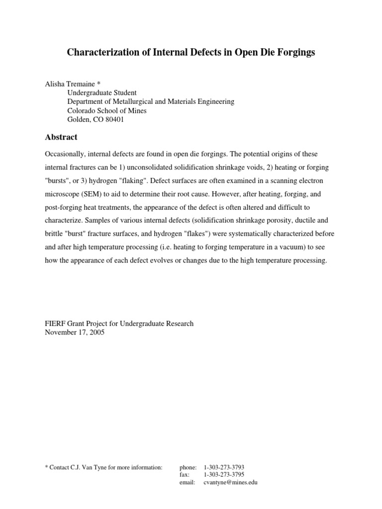 Characterizing Open Die Forging Defects | PDF | Forging | Fracture