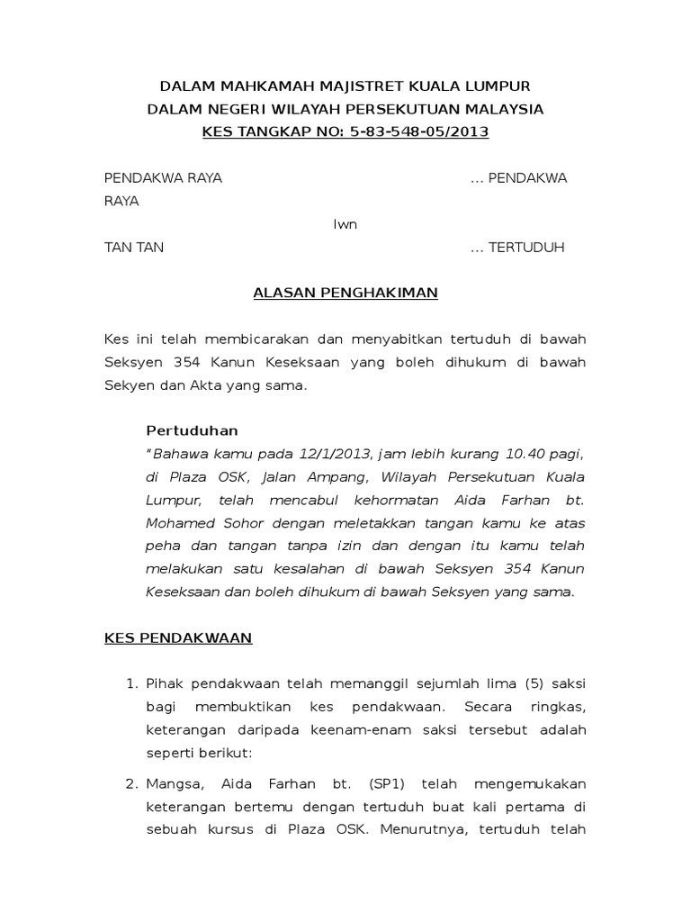 Alasan Penghakiman | PDF