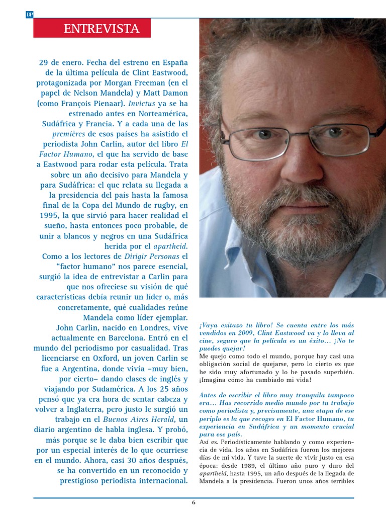 Entrevista John Carlin | PDF | Nelson Mandela | Política (general)