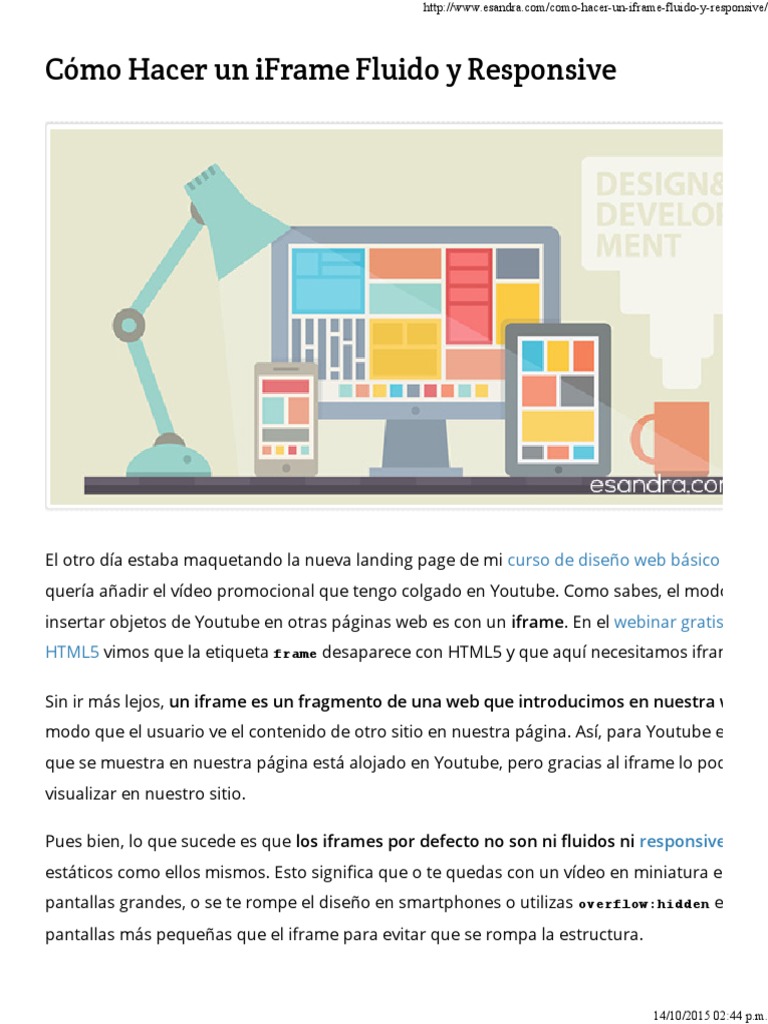 Cómo Hacer Un IFrame Fluido y Responsive | PDF | Youtube | HTML