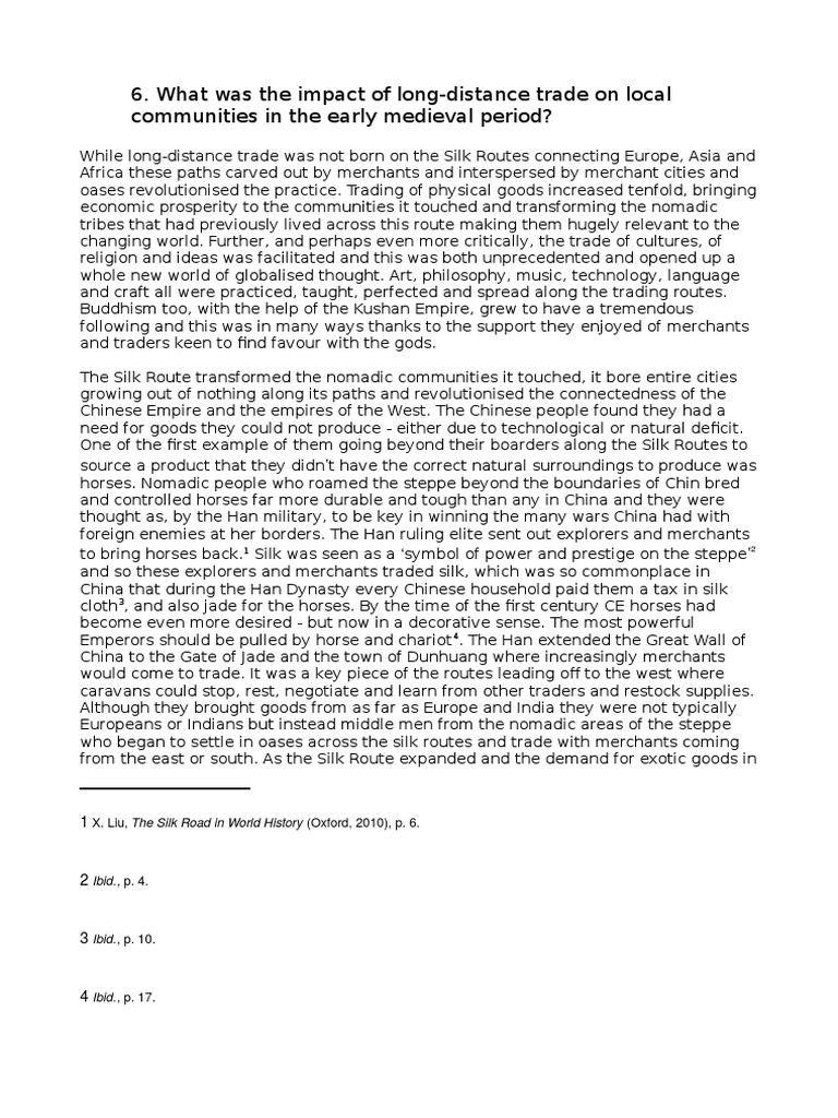What Was the Impact of Long-distance Trade on Local Communities in the ...