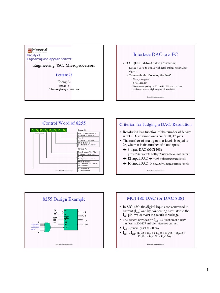 Interface DAC To A PC: Engineering 4862 Microprocessors | PDF | Random ...