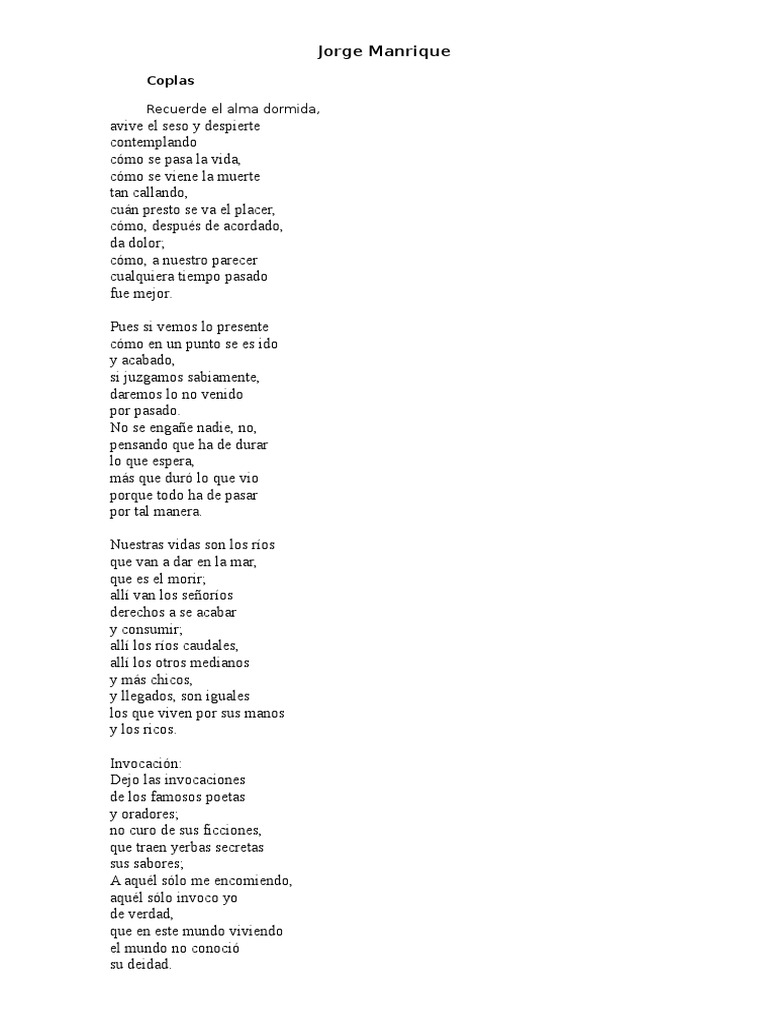 40 Coplas de Jorge Manrique | PDF | Derecho