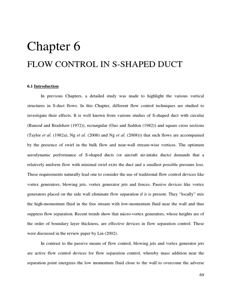 Chapter 6 Flow Control in S Duct | PDF | Vortices | Jet Engine
