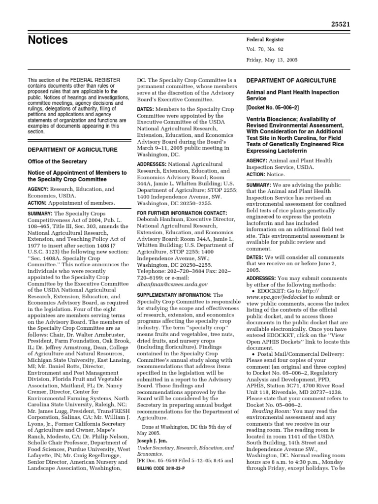 Notices: Federal Register | PDF | National Environmental Policy Act ...