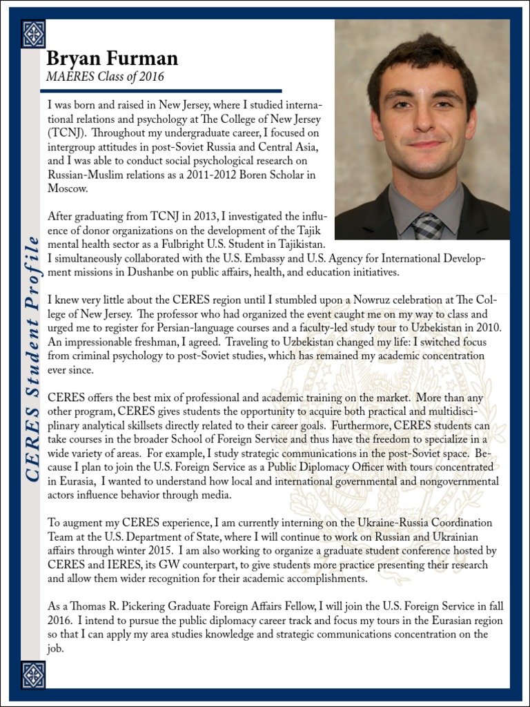 Bryan Furman's CERES Journey | PDF | Tajikistan | Uzbekistan