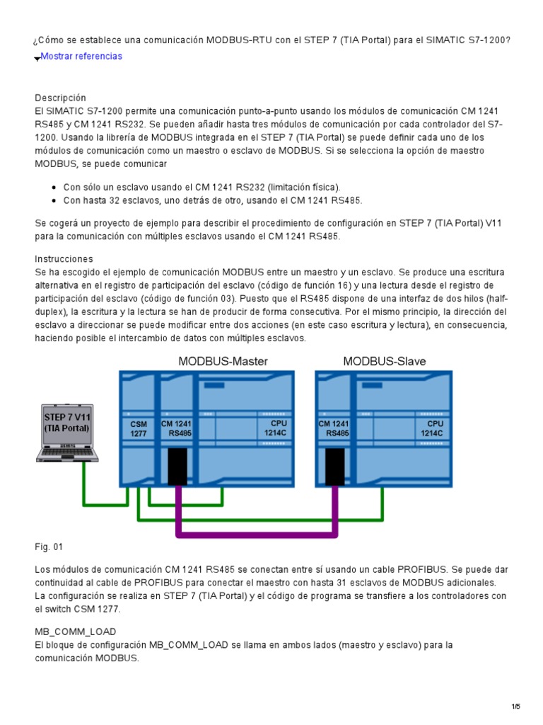 Modbus Rtu 2 Cpu s7-1200 | Ingeniería Electrónica | Electrónica