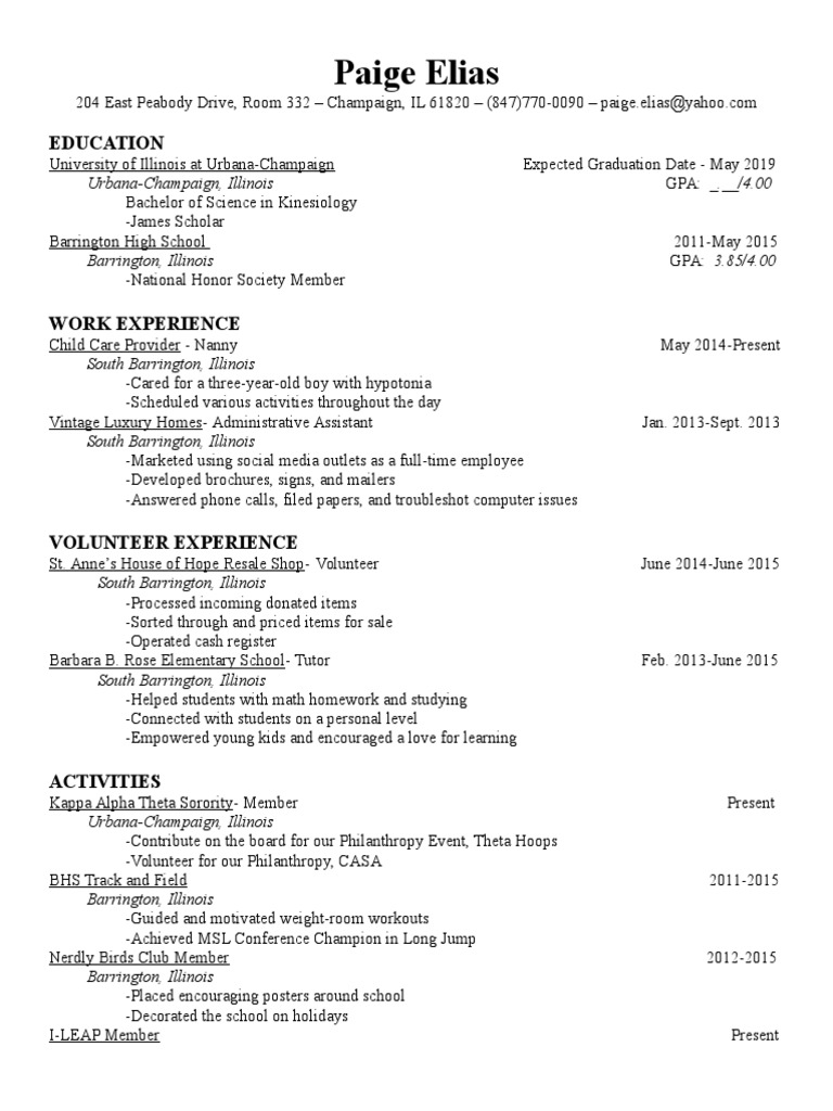 Resume October 2015 Final | PDF | Social Science | Wellness