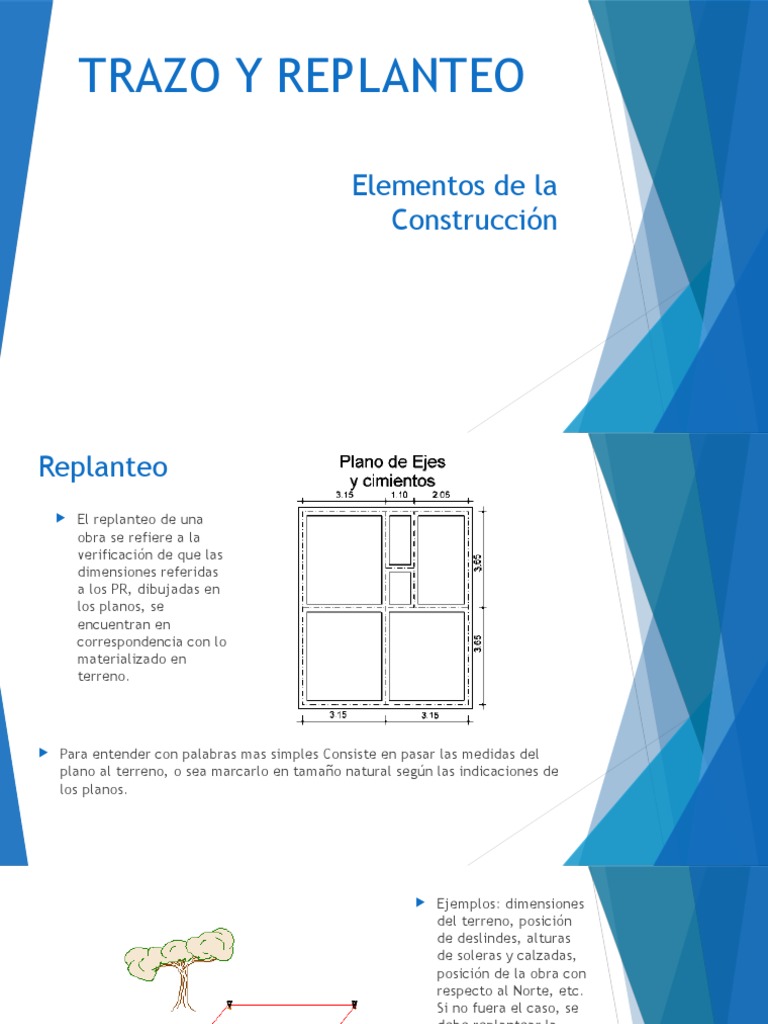 Trazo y Replanteo | PDF | Topografía | Arquitecto
