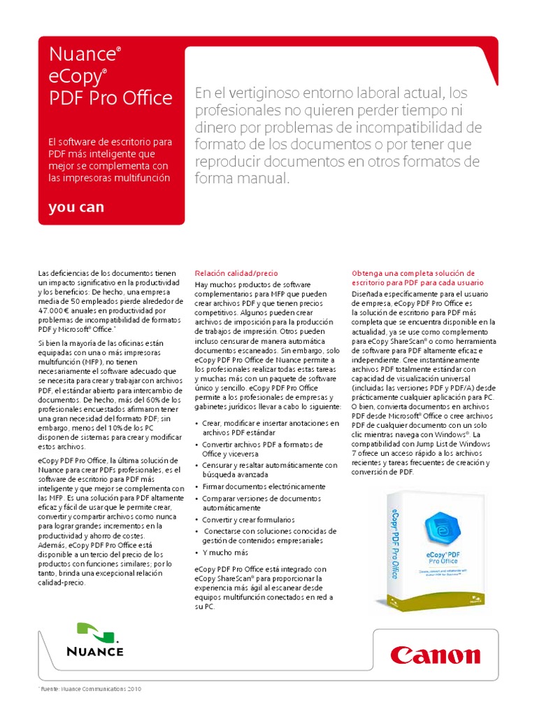 PDF Pro Office - Hoja de Producto - tcm86-908793 | PDF | Formato de Documento Portable | Archivo ...