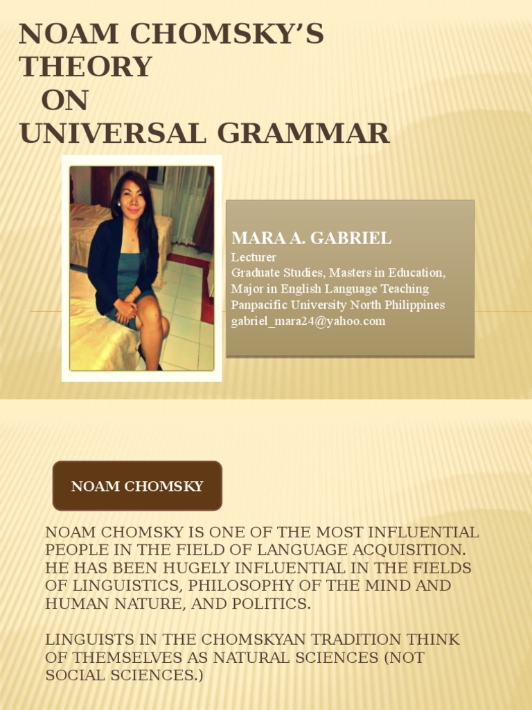 Chomsky S Universal Grammar Explained Pdf Language Acquisition