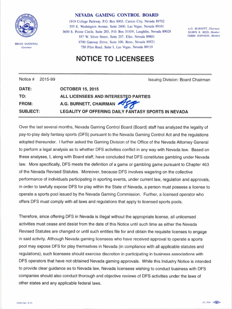 Nevada Gaming Control Board | PDF