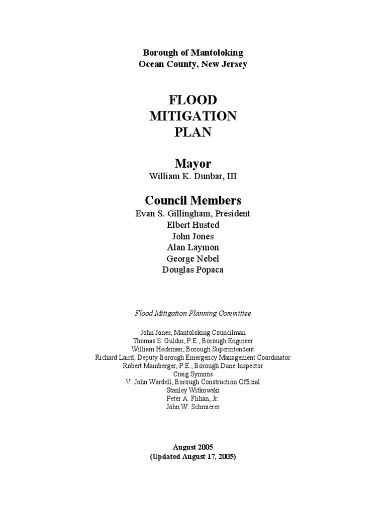 Mantoloking Flood Mitigation Plan | PDF | Storm Surge | Flood