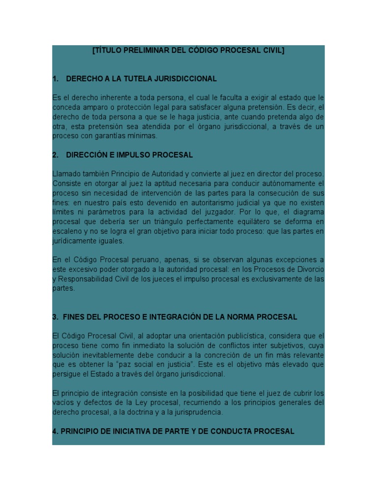 Título Preliminar Del Código Procesal Civil | PDF | Ley procesal | Juez