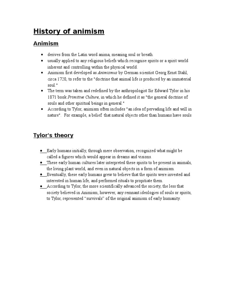 History of Animism | PDF