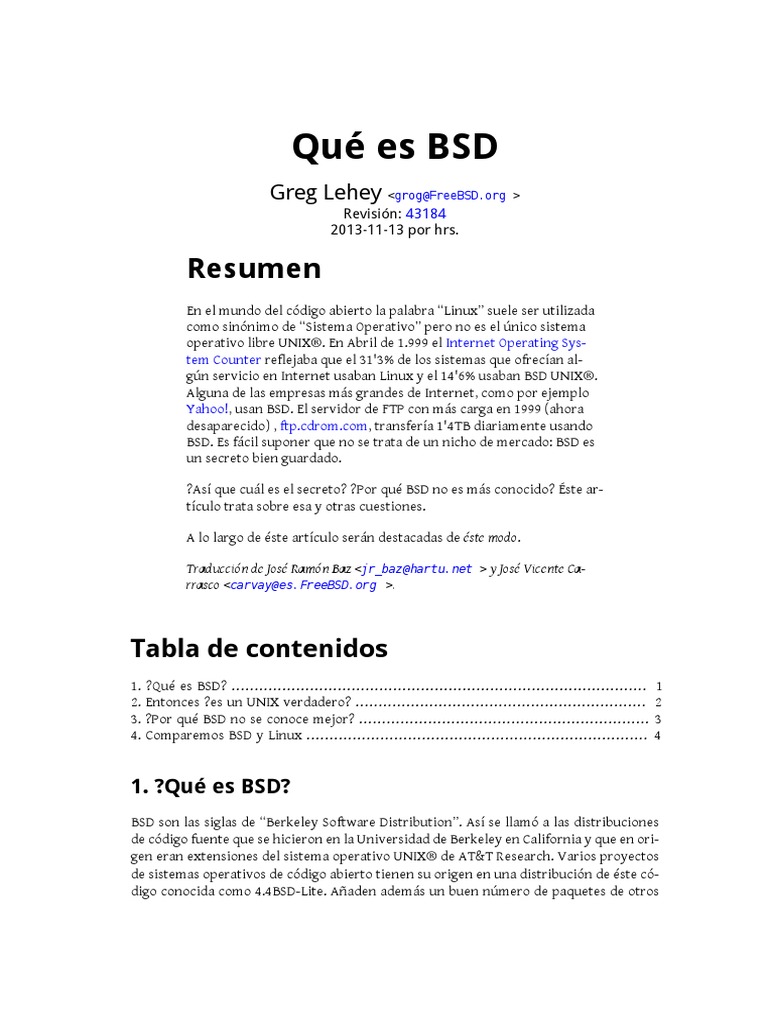 Que Es BSD | Descargar gratis PDF | Distribución de software de ...
