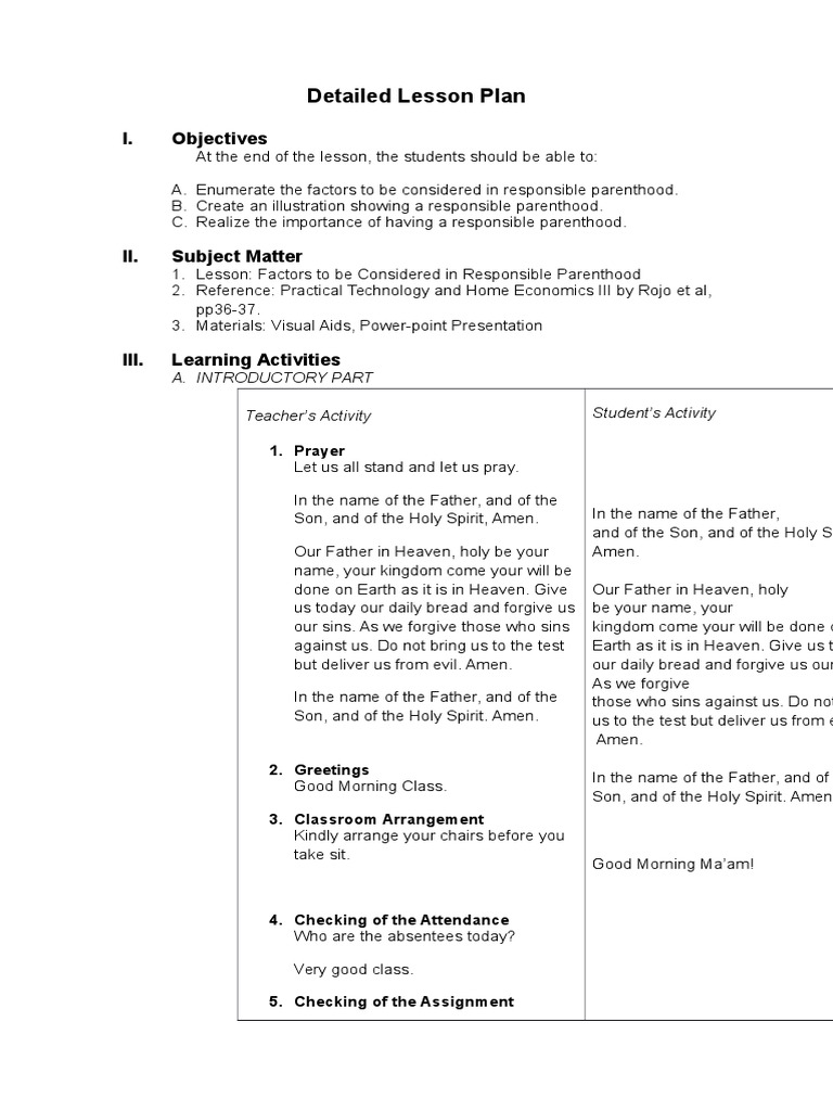 Local Demo - Lesson Plan | PDF | Parenting | Relationships