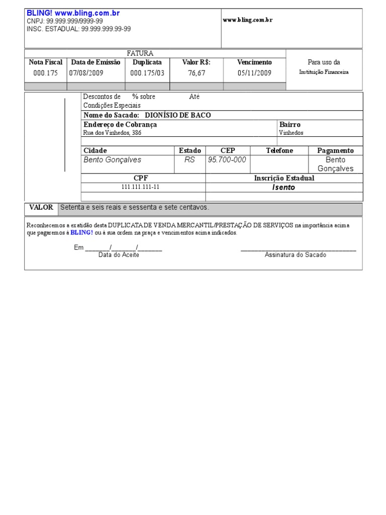 Modelo Duplicata Word