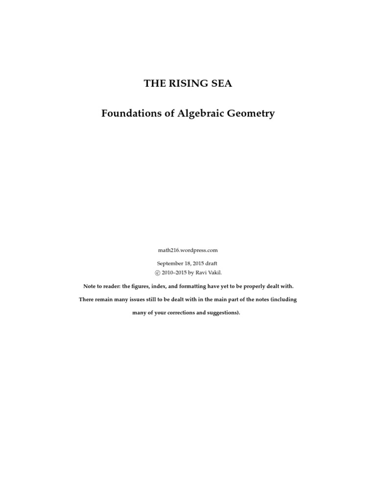 Ravi Vakil: The Rising Sea | PDF | Ring (Mathematics) | Functions And ...