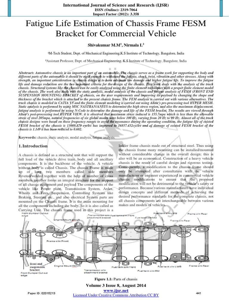 Fatigue Life Estimation of Chassis Frame FESM | PDF | Strength Of ...