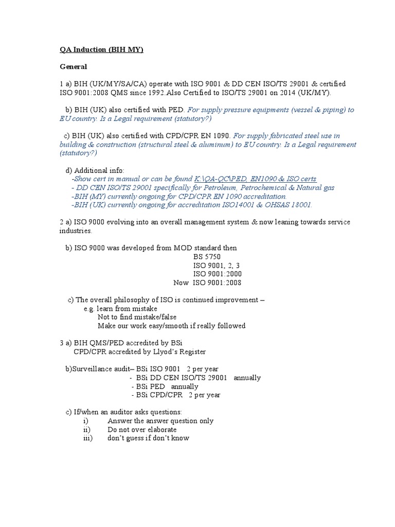 QA Induction | PDF | Iso 9000 | Engineering