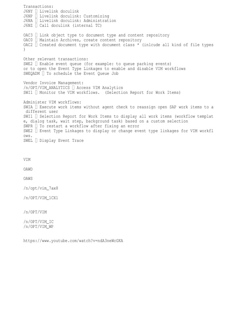 T Codes Opentext | PDF | Finance & Money Management | Computers