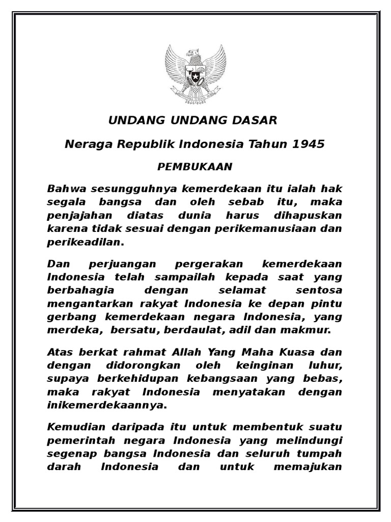 Undang Undang Dasar 1945 | PDF