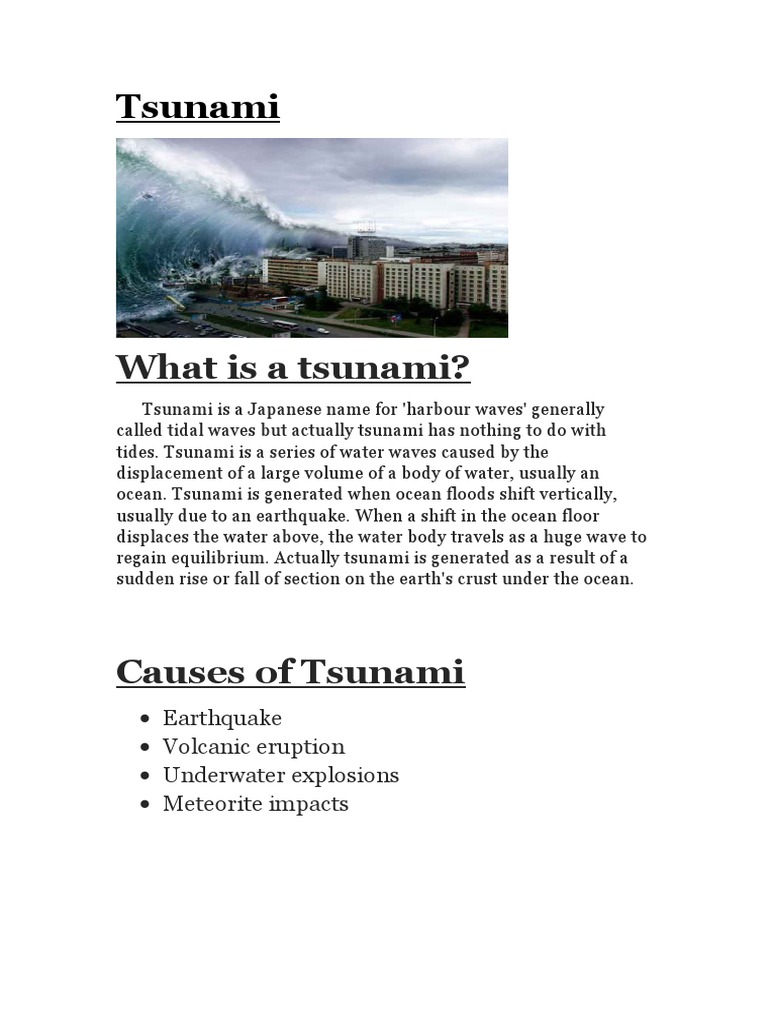 Tsunami essay | Tsunami | Sea