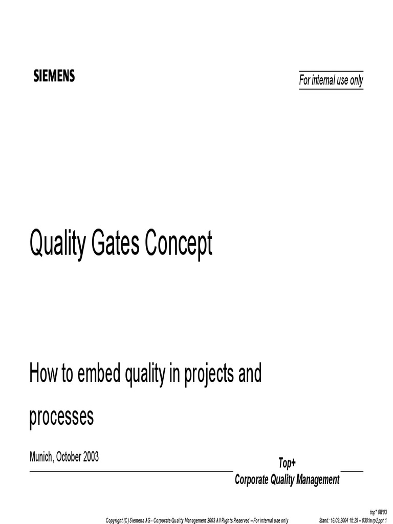 Quality Gates Concept | PDF | Product Lifecycle | Business Process