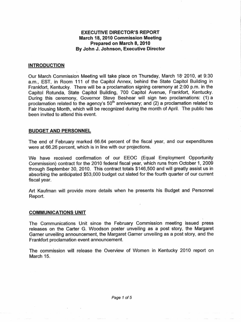 Executive Director Report | PDF | Politics | Law