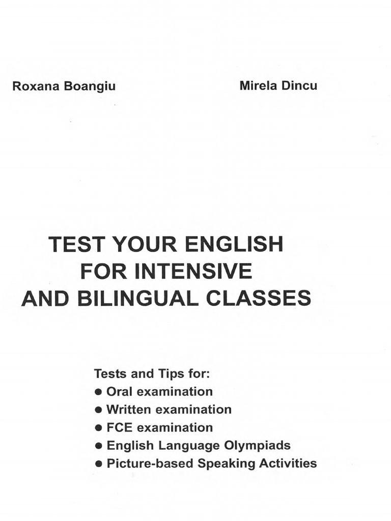 Test Your English For Intensive and Bilingual Classes | PDF