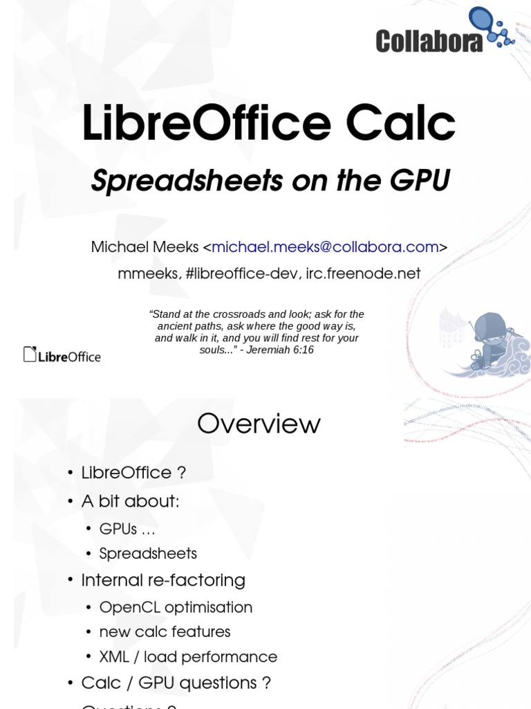 LibreOffice Calc GPU Optimization | PDF | Graphics Processing Unit | Microsoft Excel