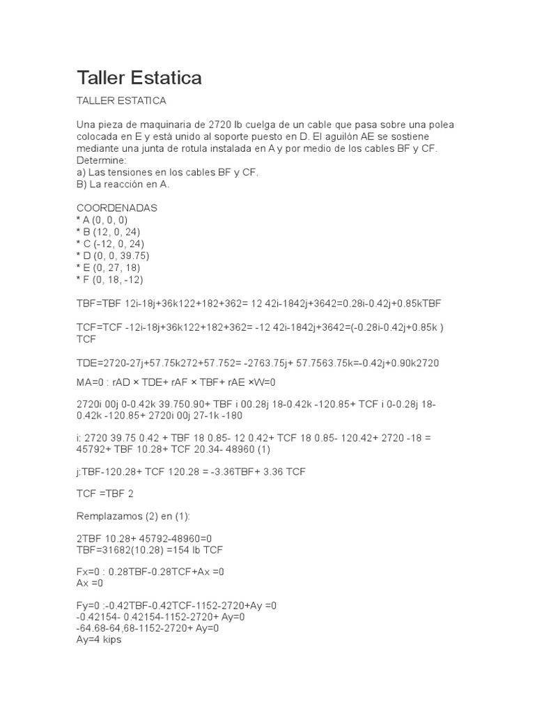 Taller Estatica | PDF