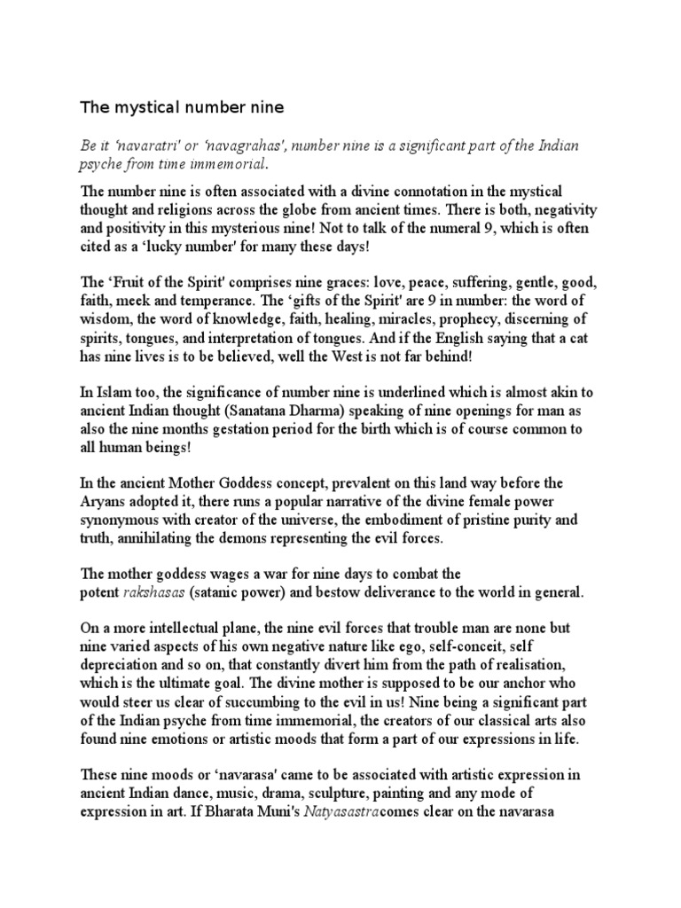 The Mystical Number Nine | PDF | Devi | Planets