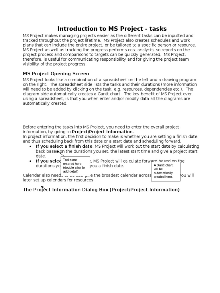 Introduction To MS Project - Tasks | PDF | Scheduling (Production ...