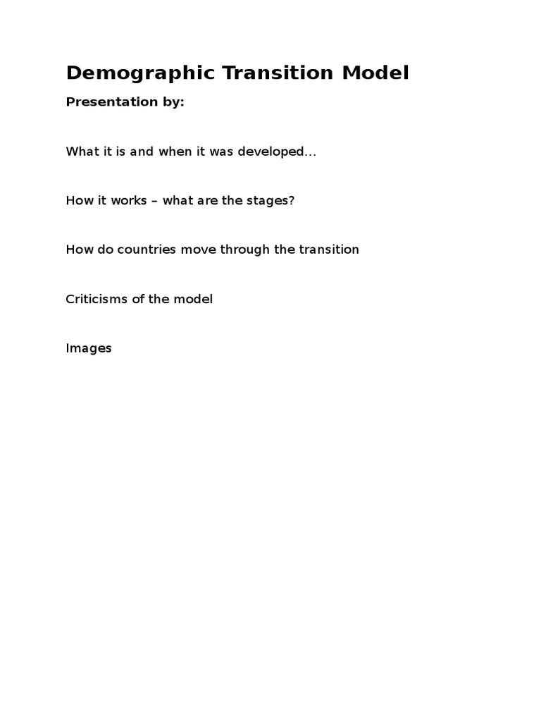 Understanding the Demographic Transition Model | PDF | Career & Growth ...