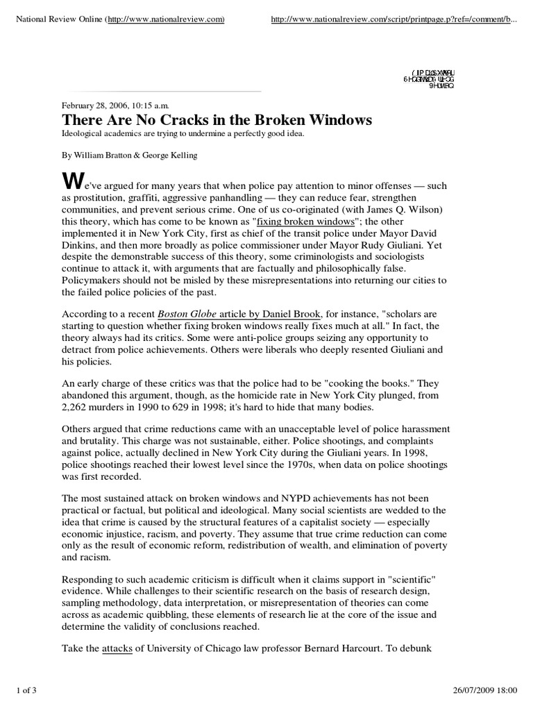 Broken Windows Answer | PDF | Crime Thriller | Sociology