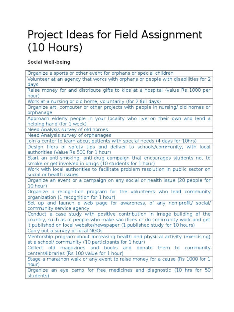 Community Service Learning Ideas | PDF | Community | Volunteering