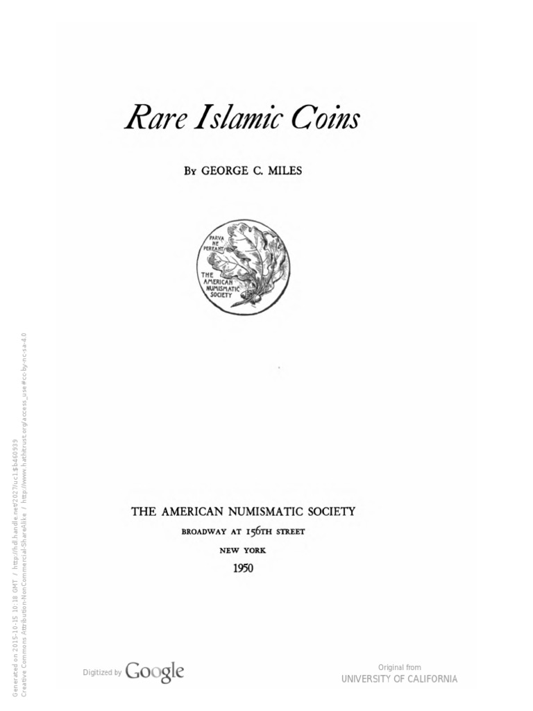 Rare Islamic Coins / by George C. Miles | PDF | Collecting | Numismatics