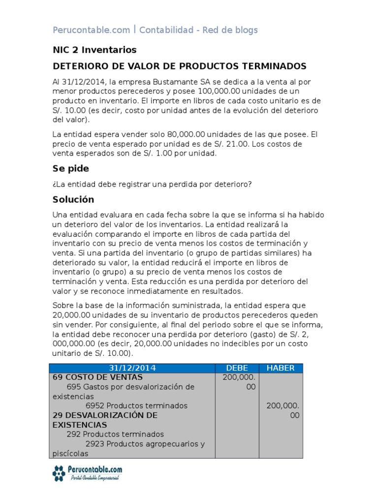 Casos Prácticos NIC 2 Inventarios | PDF | Inventario | normas ...