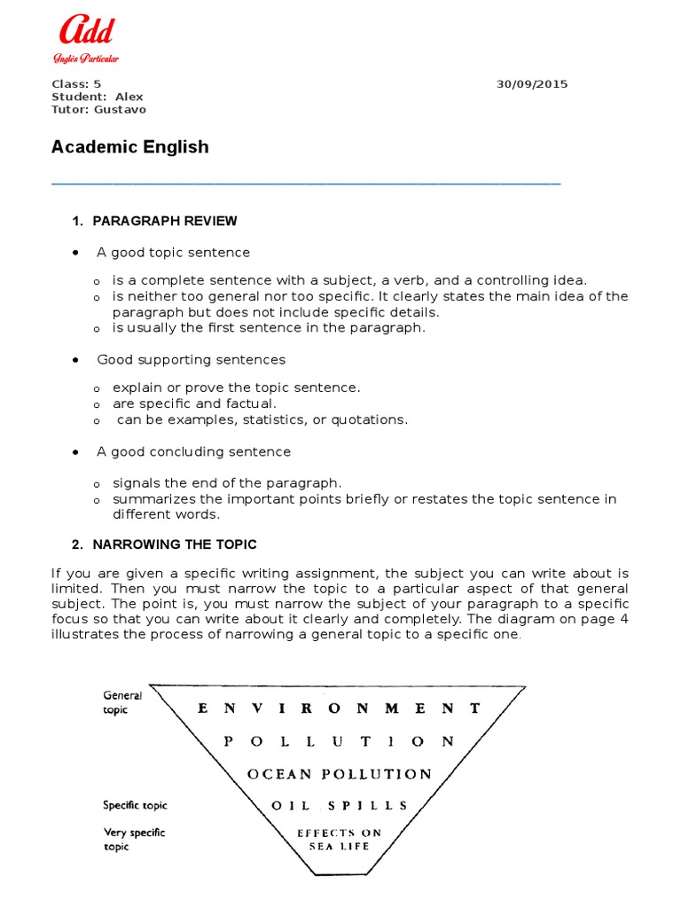 Academic English: 1. Paragraph Review | PDF | Paragraph | Brainstorming