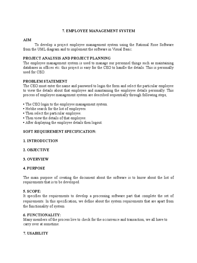 Employee Management System UML Diagrams | PDF | Use Case | Class ...