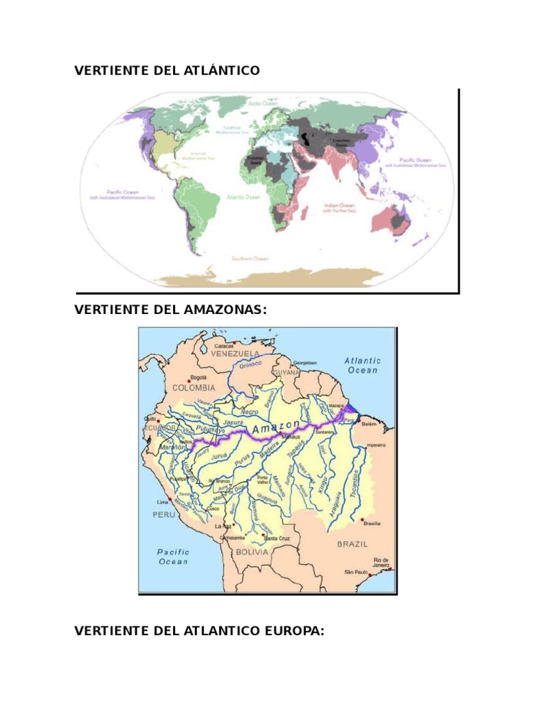 Rios de La Vertiente Del Atlantico | PDF | río Amazonas | Andes