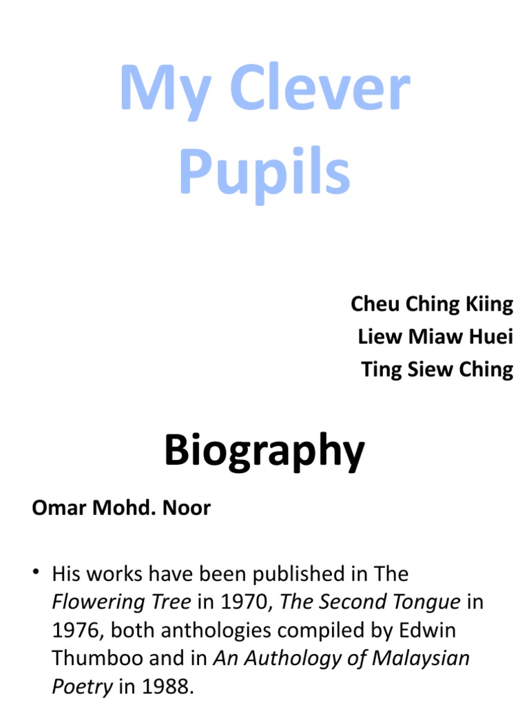 My Clever Pupils: Cheu Ching Kiing Liew Miaw Huei Ting Siew Ching | PDF | Poetry | Rhyme