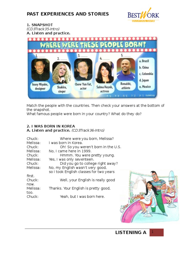Past Experiences and Listening Practice | PDF | Foreign Language Studies